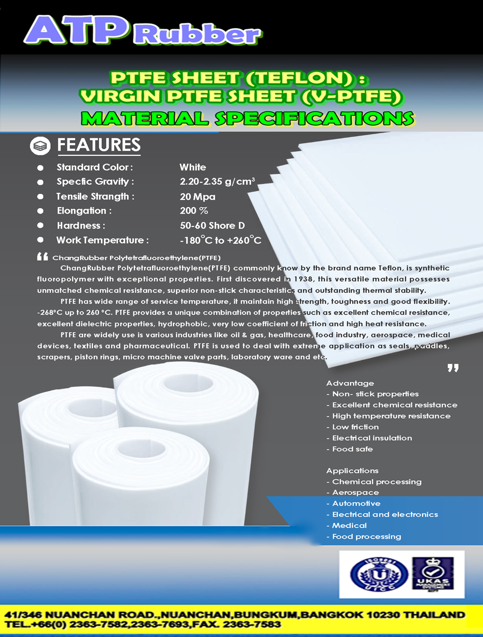 บริษัท ออโต้ เอ พลัส จำกัด : TEFLON SHEET : VIRGIN PTFE SHEET (TEFLON)